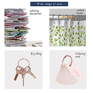 36pcs Shower Curtain Rings, 1.7" Rust-Proof Metal Round Shower Curtain Hooks for Curtains Rod, Changing Room, Windows, Home Decoration, Movable Clasp (Sliver)