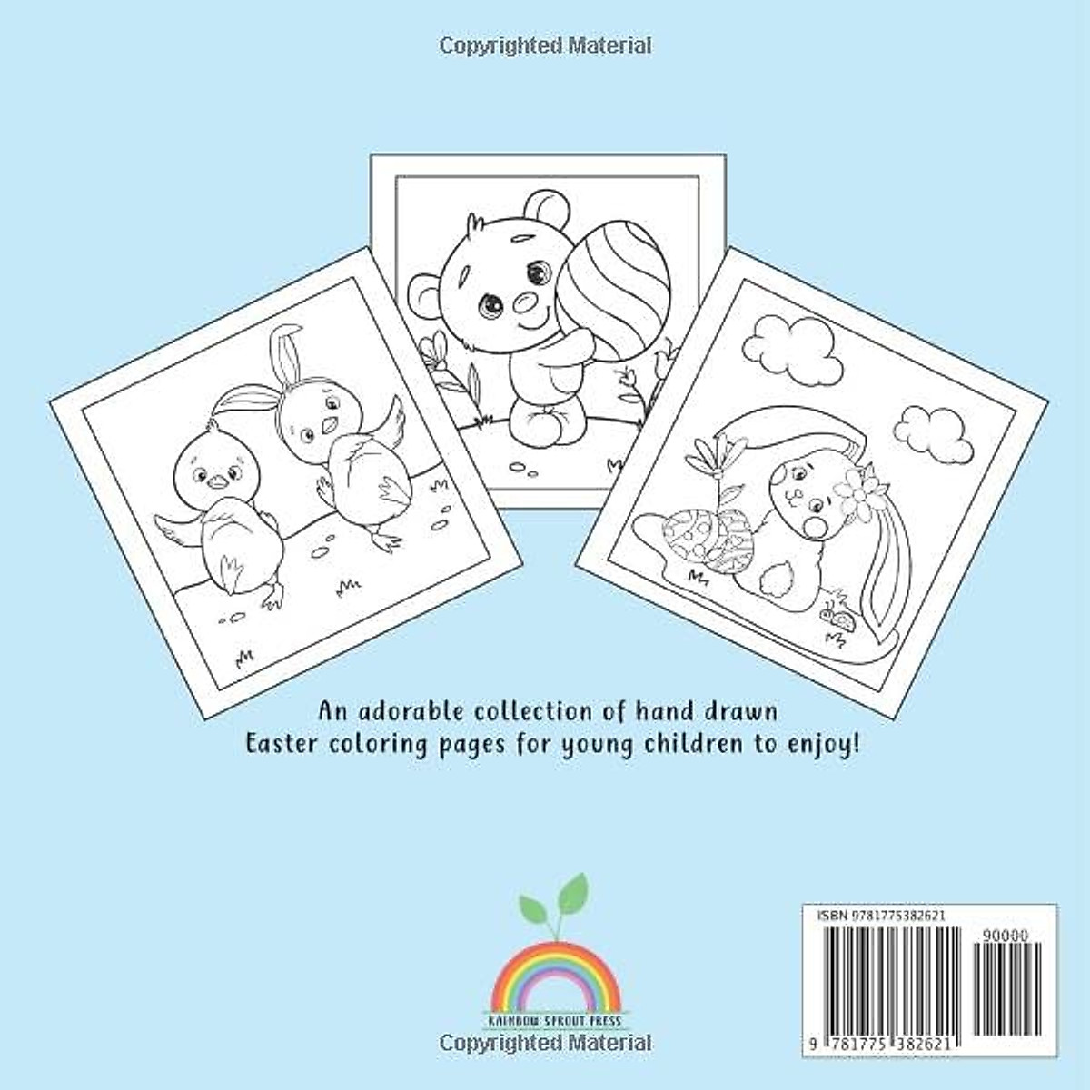 Easter Coloring Book For Kids: Cute and Simple Easter Bunny, Eggs and Spring Illustrations for Kids Ages 4-8, Perfect Easter Basket Stuffer for Young Children