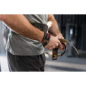 Harbinger Padded Cotton Lifting Straps with NeoTek Cushioned Wrist (Pair), Camo