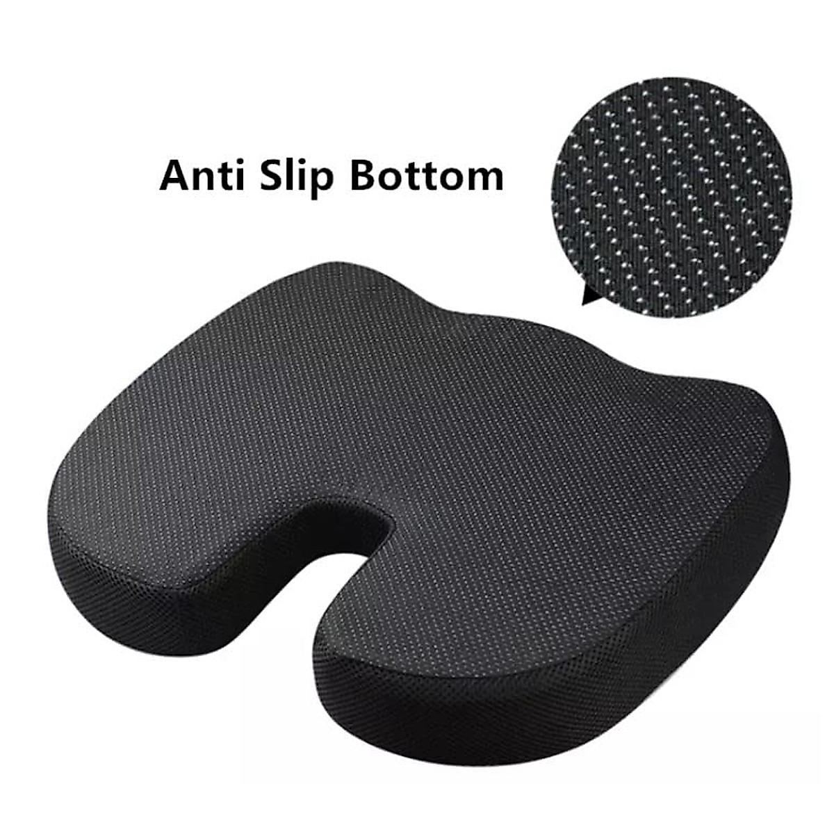 Comfort4U Orthopedic Memory Foam Seat Cushion for Car seat - Office Chair - Gaming Chair - Boat seat - Tailbone Cushion - Coccyx Cushion - Sciatica Pillow for Sitting (White, Mesh)