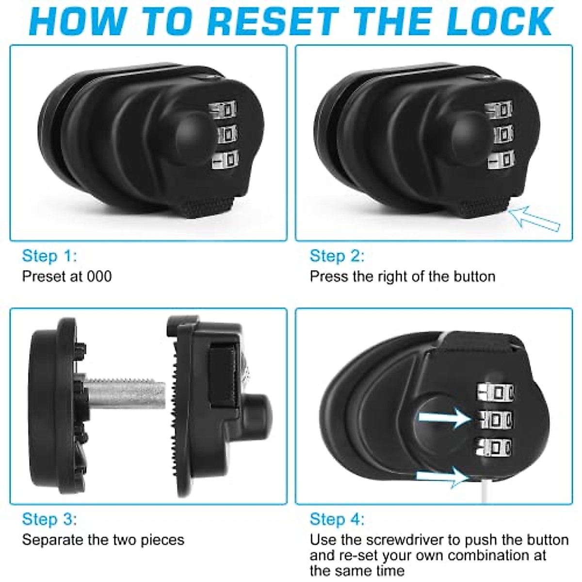 UrbanX Professional Trigger Lock - 3 Digit Combination Lock for Beretta 70 .22 Long Rifle - Fits Pistols, Rifles, BB Rifles & Shotguns - 1 Pack