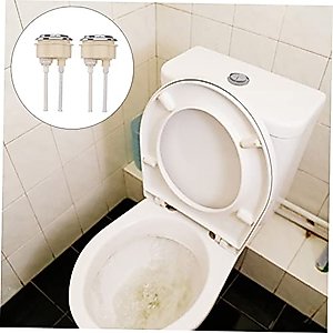 2 Pcs toilet lid button toilet tank button toilet flush button toilet parts toilet accessories ar accessories wc flush button Closestool Tank Button Flush Push Button Oval switch