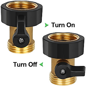 2PCS Garden Hose Shut Off Valve, 3/4 Heavy Duty Shut Off Valve, Hose On/Off Valve Garden Hose Connector, 4 Extra Rubber Washers.
