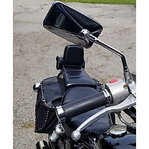 10 mm Bolt Chrome Motorcycle Universal Handlebar Rear view Side Mirrors for Harley Kawasaki Suzuki Aprilia Street Bike Cruiser Scooter Mirror SIZE:125mm X 70mm