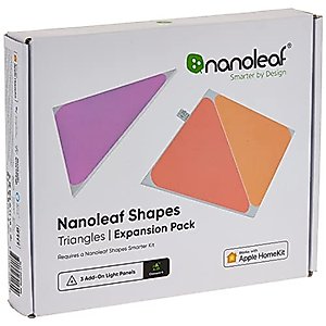 Nanoleaf Shapes WiFi and Thread Smart RGBW 16M+ Color LED Dimmable Gaming and Home Decor Wall Lights Expansion Pack (Triangles (3 Pack)