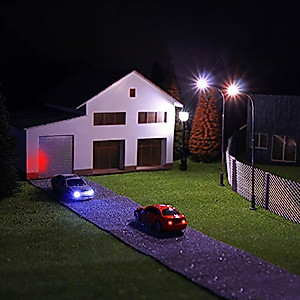 EC150 12pcs 1:150 N Scale Model Lighted Cars (Color Random) with 12V LEDs for Building Layout New