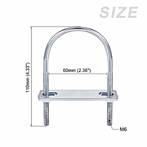 METALLIXITY U Bolts 2 Sets (M6x70x120mm), Round U Bolt Steel with Accessories - for Construction, Pipe