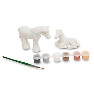 Melissa & Doug Created by Me! Horse Figurines Craft Kit (2 Resin Horses, 6 Paints, Paintbrush)