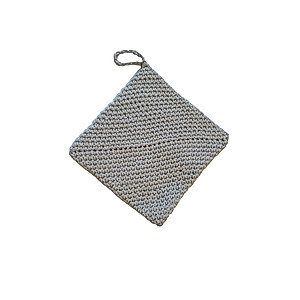 Double Thickness Potholders - 100% cotton - Trivet - Gray and Fondant Fun