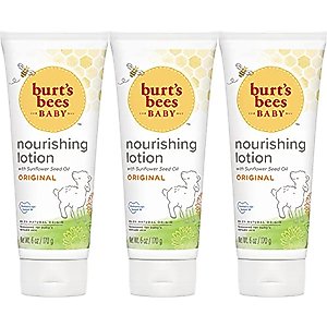 Burt's Bees Baby Nourishing Lotion, Original Scent Baby Lotion - 6 Ounce Tube - Pack of 3