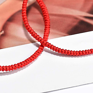 Seyaa Handmade Red String of Fate Bracelet Kabbalah Lucky Protection Matching Bracelets Valentines Day Gifts for Couple Lover Women Men Him Her