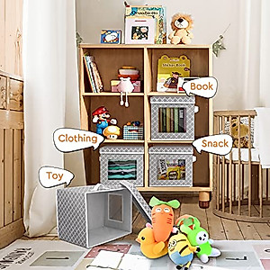 Keaxinty Fabric Storage Boxes With Lids, 3 Pack of 13 inch Cube Storage Bins, Foldable Organizer to Store Toys,Towels,Clothes,Books in Home, Shelves,Bedroom,Office