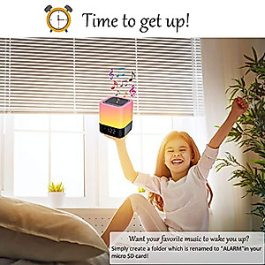 Alarm Clock Bluetooth Speaker Night Light Bluetooth Speaker,Touch Sensor Bedside Lamp,Dimmable Warm Light & Color Changing RGB LED Table Lamp MP3 Music Player for Kids,Bedroom,Camping (Newest Version)