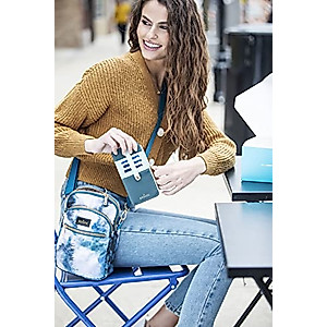 KEDZIE Essentials Only Women's Zippered Wallet in Vegan Leather Small Card Holder Wallet Exterior ID Window - Teal