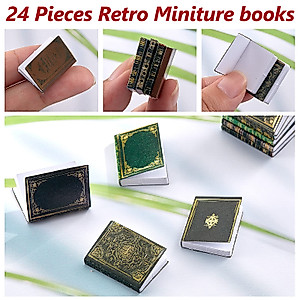 Skylety 24 Pieces 1:12 Scale Miniatures Dollhouse Books Assorted Miniatures Books Dollhouse Mini Books Dollhouse Decoration Accessories Doll Toy Supplies for Christmas Pretend Play(Classic Style)