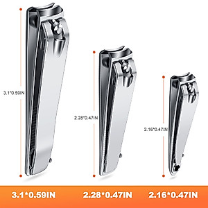 Finger Nail Clippers Adult - DRMODE 8 Pack Nail Clippers Bulk for Men Women Sharp Stainless Steel Travel Mini Toenail Clippers and Fingernail Clipper Set Curved Cutter Trimmer with Nail Cleaner/File