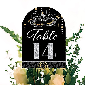 Big Dot of Happiness Masquerade - Venetian Mask Party Double-Sided 5 x 7 inches Cards - Table Numbers - 1-20