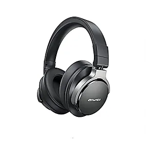 AWEI A710BL ANC Active Noise Cancelling Headphones Bluetooth 5.0, Stereo Headphones, Wireless and Wired Switching at Will, Stereo High Sound Quality, Shocking Bass Effect, Clear Calls (Black)