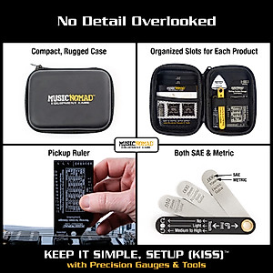 MusicNomad Precision 6 pc. Guitar Setup Gauge Tool Set - Plus 24 pg. Instructional Booklet and Storage Case (MN604)