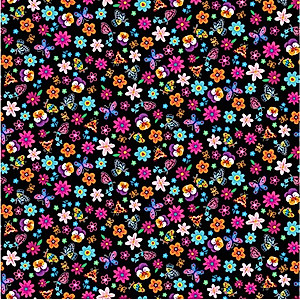 Michael Miller Playful Garden On Minky, Black