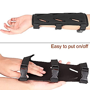 KRATARC Archery Arm Guard Adjustable 3-Strap Accessory Lightweight Hunting Target Practive Adult Unisex (Black, Length 7'')