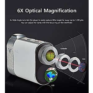 Voice Caddie SL2 Golf GPS Laser Rangefinder | Distance Measuring Flag Pole Locking Vibration | Slope Mode Tournament Switch | Continuous Scan | 6X Magnification | 1,000 Yards | USB Rechargeable