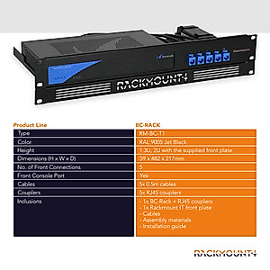 Barracuda Firewall Appliance Rack Mount - 1.3U Server Rack Shelf with Easy Access Front Network Connections, Properly Vented, Customized 19 Inch Rack - RM-BC-T1 by Rackmount.IT