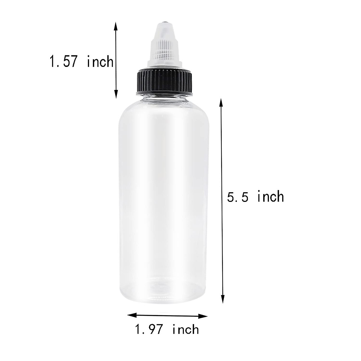 XYSMZM 3 Pcs Dispensing Bottles, 8oz Plastic Boston Squeeze Bottles with Twist Top Cap