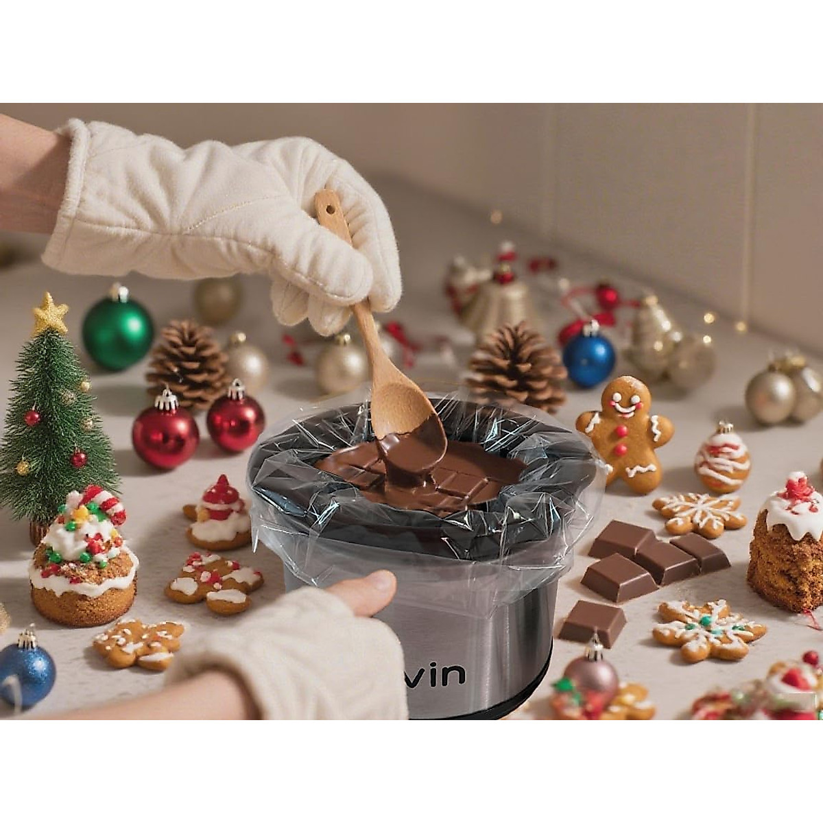 0.65 qt slow cooker warmer, fondue pot set,chocolate melting pot