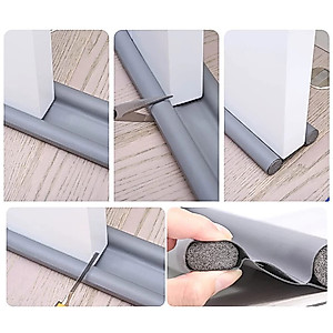 Under Door Draft Stopper,Twin Draft Stopper,Pest Isolation Waterproof Door Bottom Seal Strip (#Black)