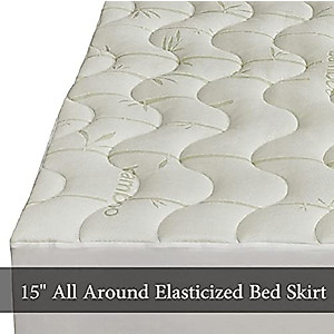 Top Split California King (Flex Head) Waterproof Bamboo Jacquard Mattress Pad for Half Split Calking Beds
