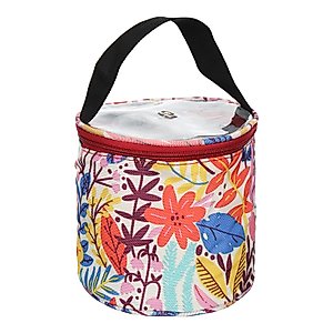 PATIKIL Yarn Storage Bag, Portable Crochet Knitting Bag Case Skein Ball Holder Organizer Crocheting Tote Supplies for Sewing Craft Project, Orange Leaves