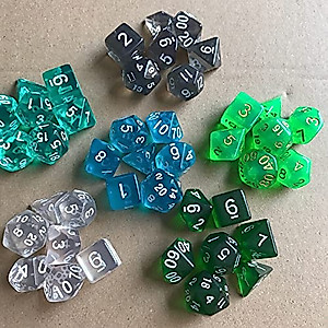 ZYM305 7PCS/LOT Acrylic Transparent Dice 6 Kinds Option Digital Dice Game Accessories Set Games Dice (Color : 1)