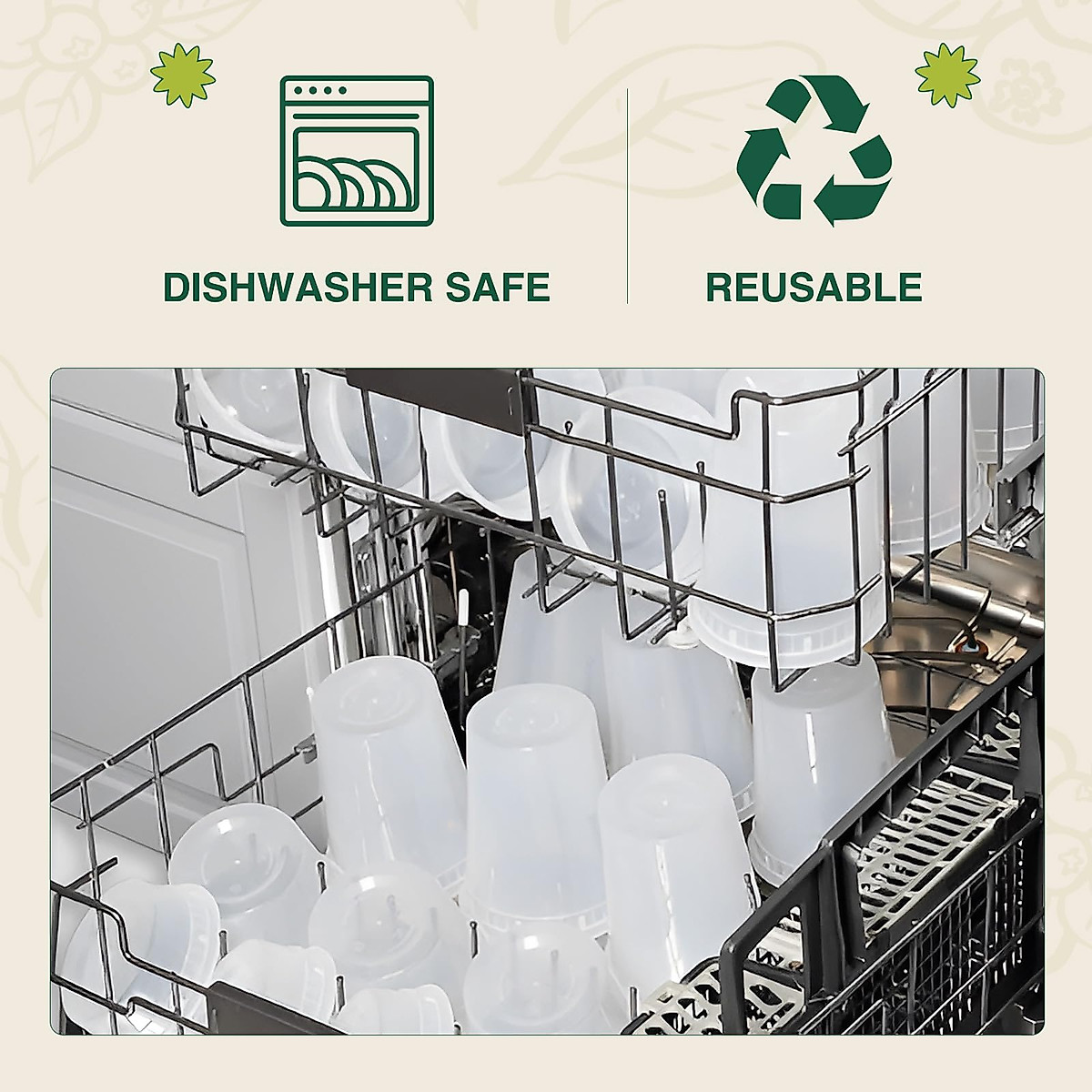 Glotoch 24 Pack 16 oz. (2 Cups) Plastic Food and Drink Storage Containers Set with Lids - Microwave, Freezer & Dishwasher Safe Eco-Friendly, BPA-Free, Reusable & Stackable