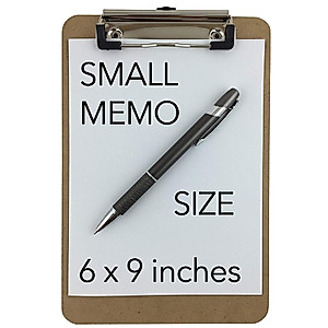 Trade Quest Memo Size 6'' x 9'' Clipboard Low Profile Clip Hardboard (Pack of 1)