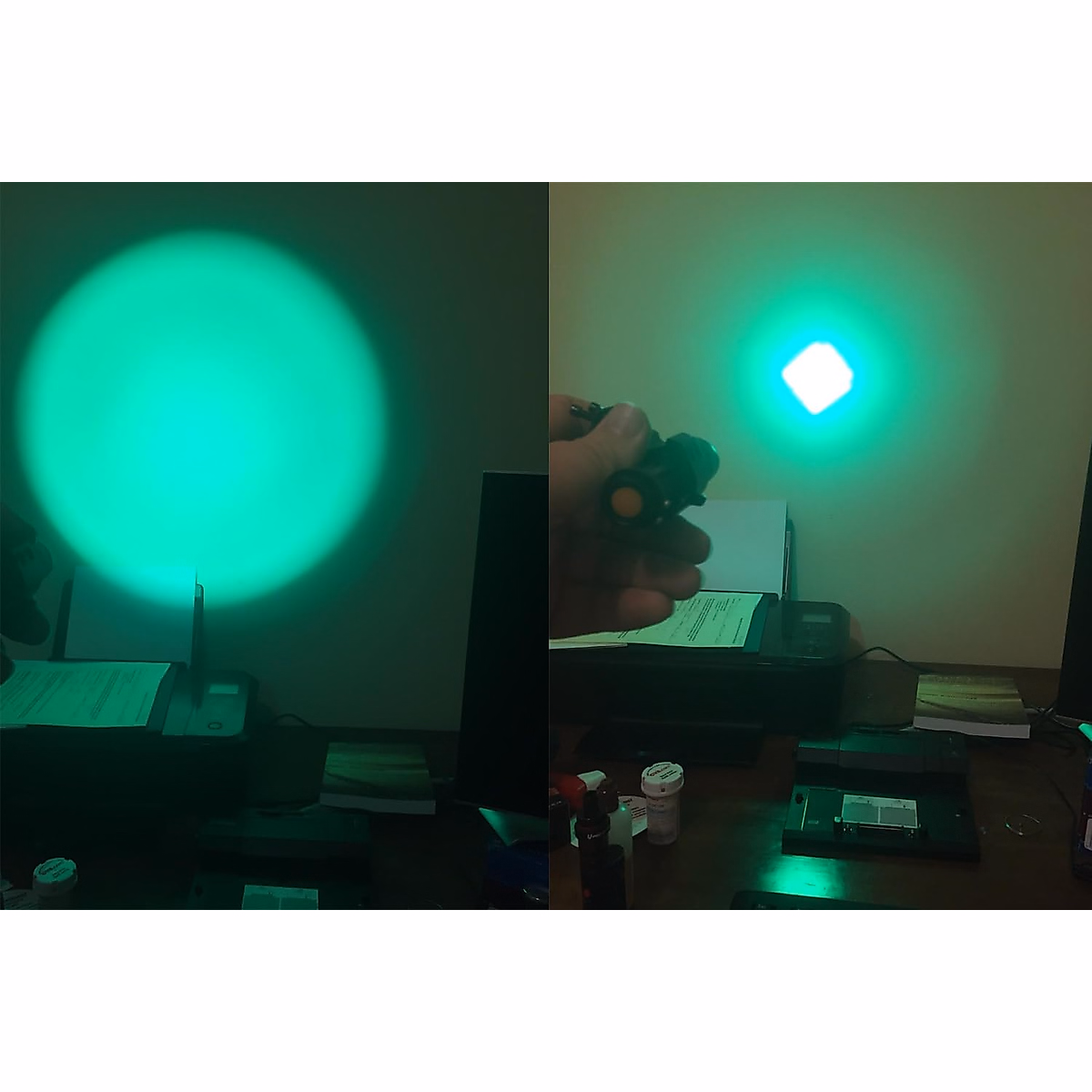 Ulako Single 1 Mode Zoomable LED 150 Yard Green Light Flashlight Torch for Fishing Hunting Detector