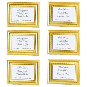 Kate Aspen Beaded Mini Gold Picture Frames/Place Card Holder, Wedding Decor, Wedding Favors, Tabletop Photo Holder (Set of 6)