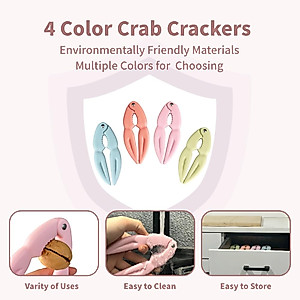 ADORAMBLING 4Pcs Crab Crackers and Tools Multicolored Crab Leg Crackers Tool Efficient Lobster Crackers Portable Seafood Crackers and Tools Crab Legs Utensils Crab Claw Crackers Crab Tools for Eating