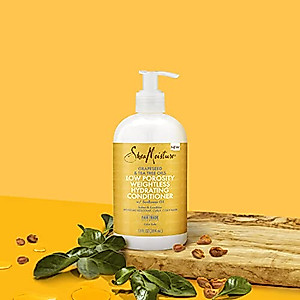 SheaMoisture Low Porosity Weightless Hydrating Conditioner For Moisture Resistant, Curly, Coily Hair Lightweight Hair Conditioner 13 fl oz