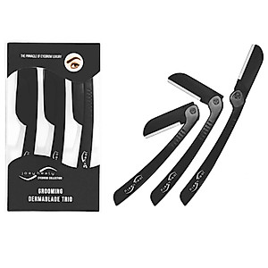 Joey Healy Grooming Dermablade Trio, Precision Eyebrow Shaper, Eyebrow Razors with Safety Closure