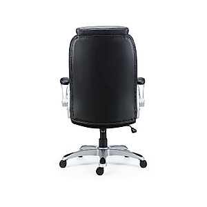 Staples Sorina Bonded Leather Chair (Black, Sold as 1 Each) - Adjustable Office Chair with Plush Padding, Provides Lumbar, Arm and Head Support, Perfect Desk Chair for the Modern Office