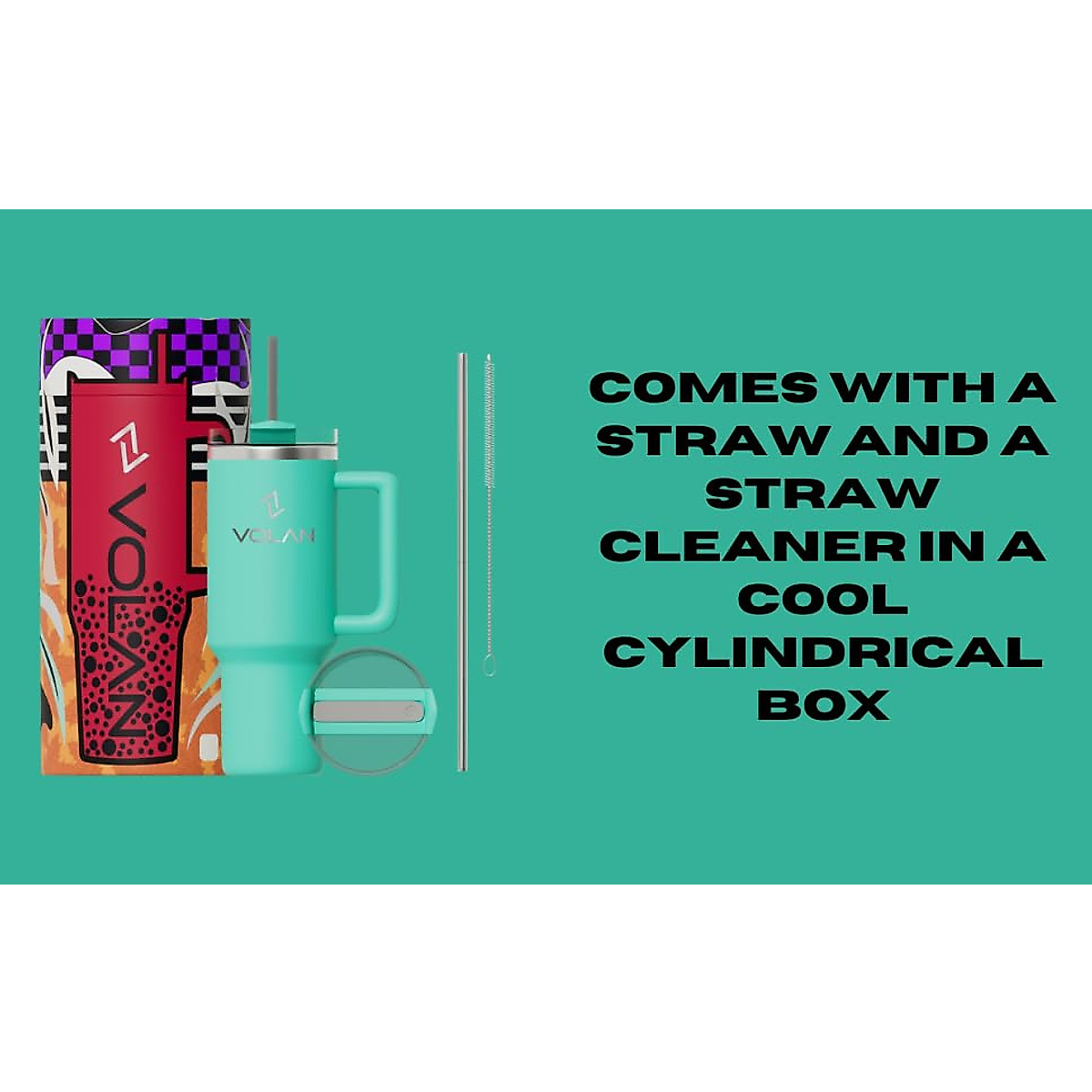 2nd Generation 40 oz Tumbler with Handle and Straw Insulated Tumblers Cups with Lids Straws Double Wall Vacuum Thermos cup 304 Stainless Steel Travel Mug Gifts for Men Women Him Her (Blue)