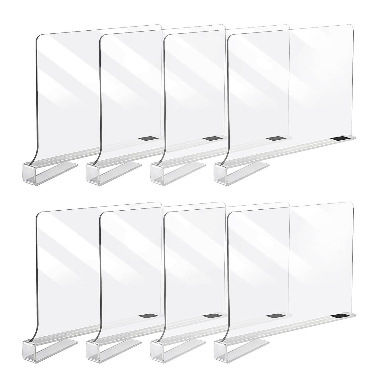 Generic Acrylic Shelf Dividers - 8Pcs Closet Shelf Divider Organizer - Adjustable Separator Clear Dividers for Shelves Wooden, Transparent