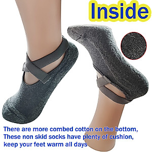2 Pairs Yoga Socks Pilates Socks Non Slip Grip Socks for Women Pilates Ballet Barefoot Workout Non Slip Socks with Straps