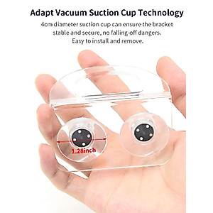 2 Pack Dish Brush Holder, Kitchen Clear Acrylic Sink Caddy Organizer, Vertical Scrub Brush Holder - Secure Suction Seals to Kitchen Sink(Clear)