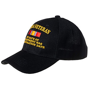 I Am A Veteran My Oath of Enlistment Has No Expiration Date Embroidered Black Baseball Cap