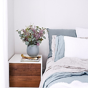 ANGELLOONG Artificial Plants for Home Decor Indoor, Potted Faux Silver Dollar Eucalyptus Greenery Leaves Fake Plants for Bedroom Aesthetic, 13.75in