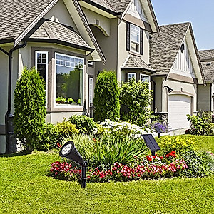 T-Sun Color Changing Solar Spotlights, 7 LED Seperate Solar Landscape Spotlights Auto Solar Garden Lights for Trees, Pond, Yard, Driveway, Pool Area(Colorful-2 Pack)