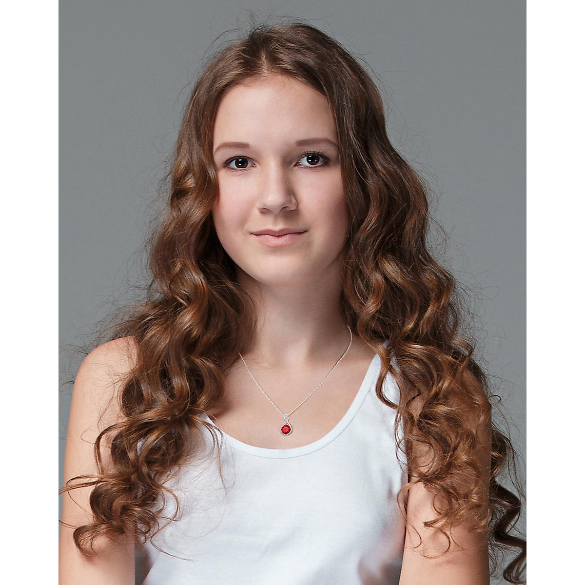 MIDDLUX Infinity Birthstone Necklaces for Women Girl, Stainless Steel, Cubic Zirconia