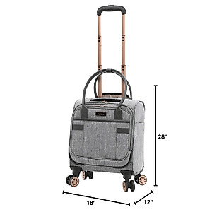 kensie Women's Hudson Softside 3-Piece Spinner Luggage Set, Heather Gray, (16/20/28)